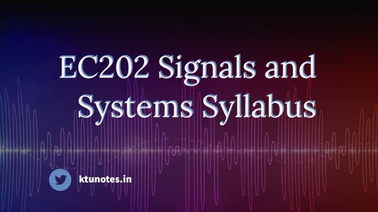 EC202 Signals and Systems Syllabus