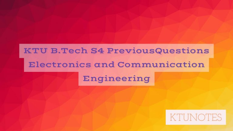 KTU S4 ECE Previous Questions Papers