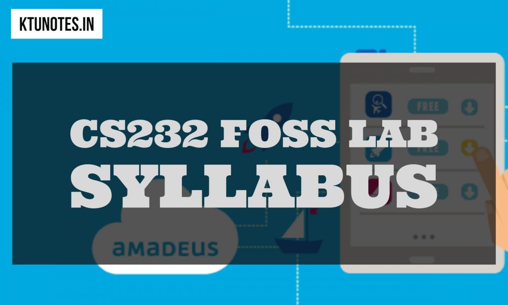 CS232 FOSS Lab Syllabus