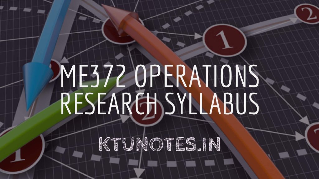 KTU ME372 Operations Research Syllabus