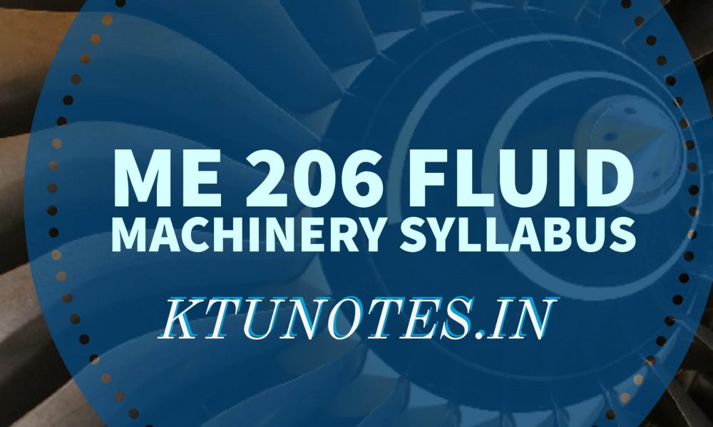 ME 206 Fluid Machinery Syllabus
