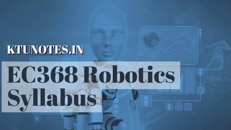 KTU EC368 Robotics Syllabus