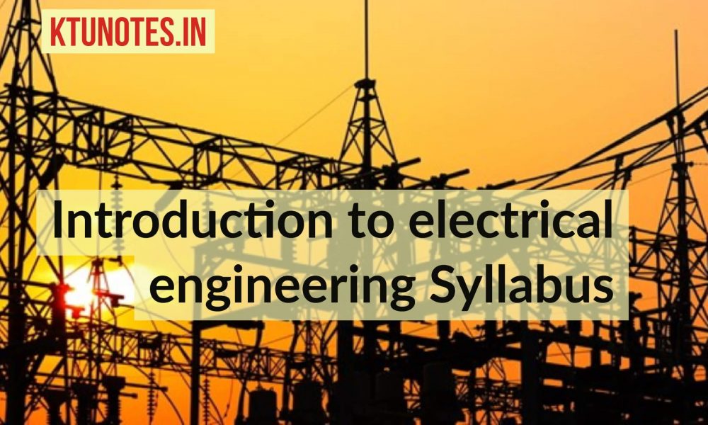 Introduction to electrical engineering Syllabus