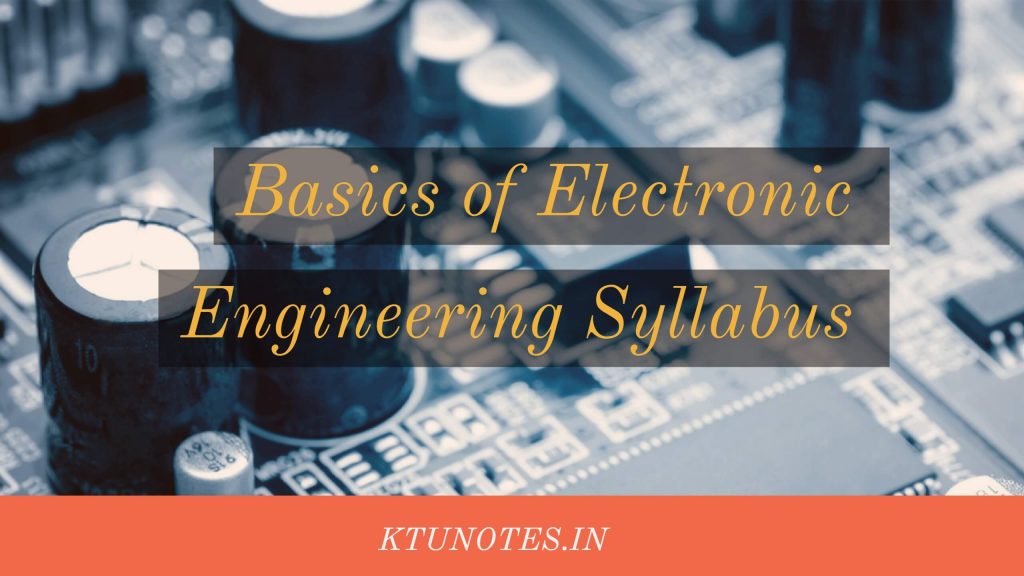 Basics of Electronics Engineering Syllabus