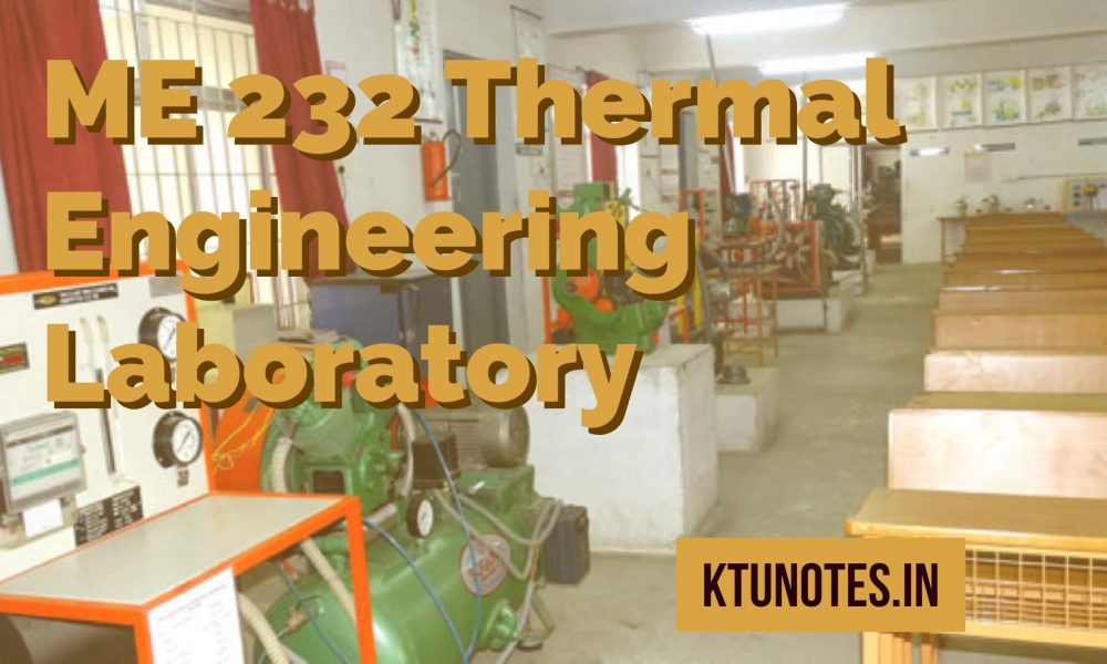 ME 232 Thermal Engineering Laboratory Syllabus