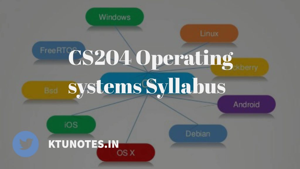 CS204 Operating systems Syllabus