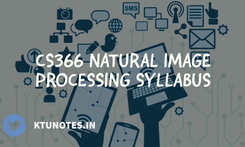CS366 Natural image processing Syllabus