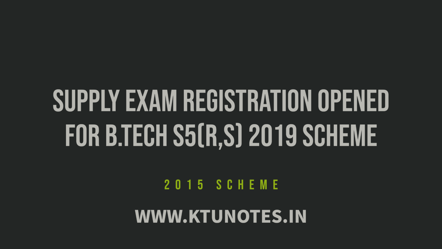 KTU B.Tech Result Published-S5 Supplementary Examinations