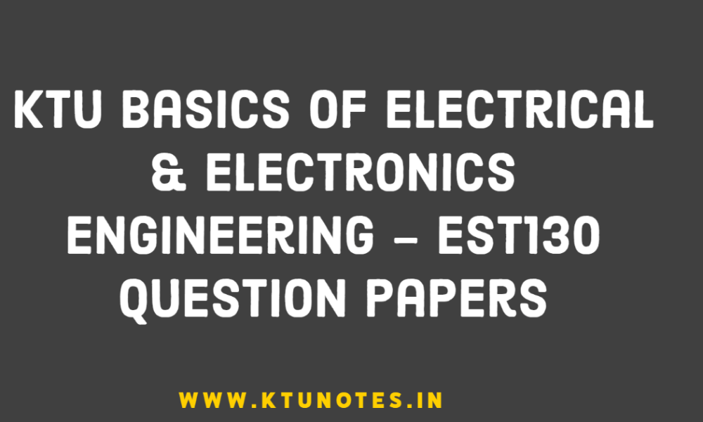 KTU Programming In C | EST102 Question Papers
