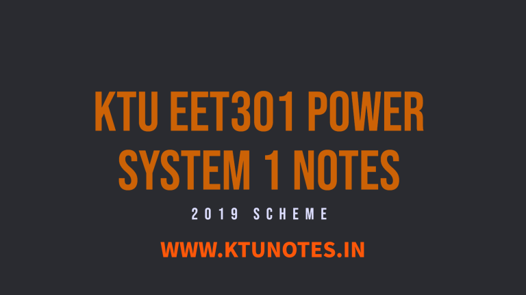 KTU EET301 Power System 1 Notes