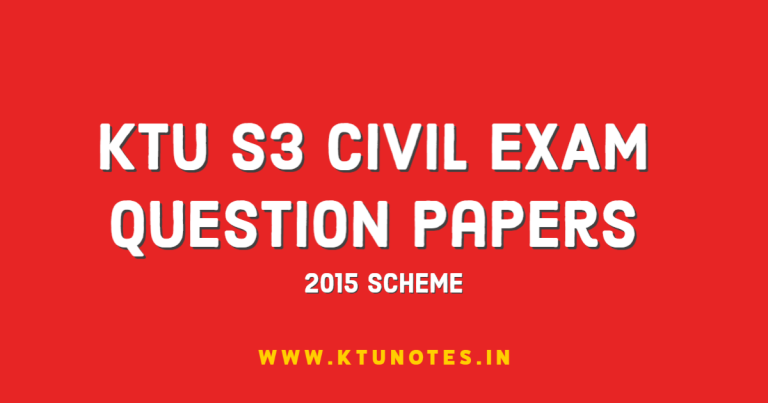 KTU S3 Civil Exam Question Papers