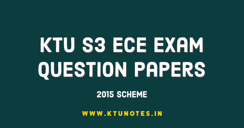 KTU S3 ECE Exam Question Papers