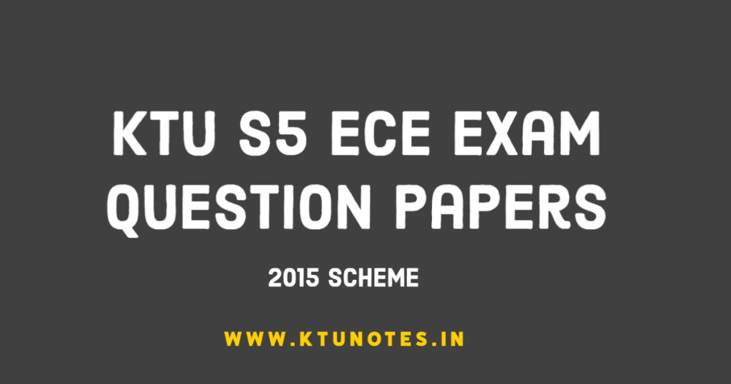 KTU S5 ECE Exam Question Papers