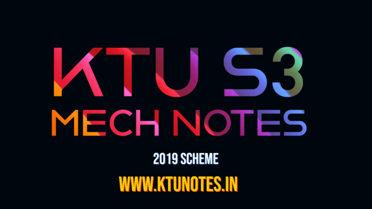 KTU S3 MECH NOTES | 2019 SCHEME