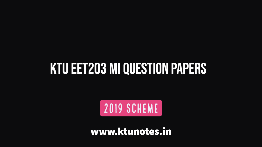 KTU EET203 MI Question Papers
