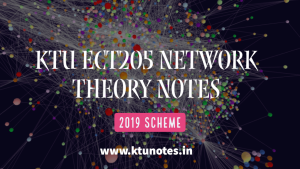 KTU ECT205 Network Theory Notes