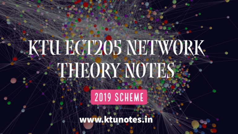 KTU ECT205 Network Theory Notes