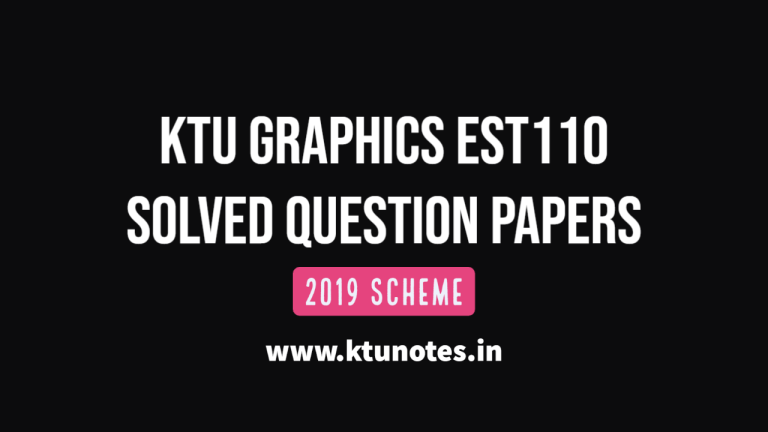 KTU Engineering Graphics EST110 Solved Question Papers