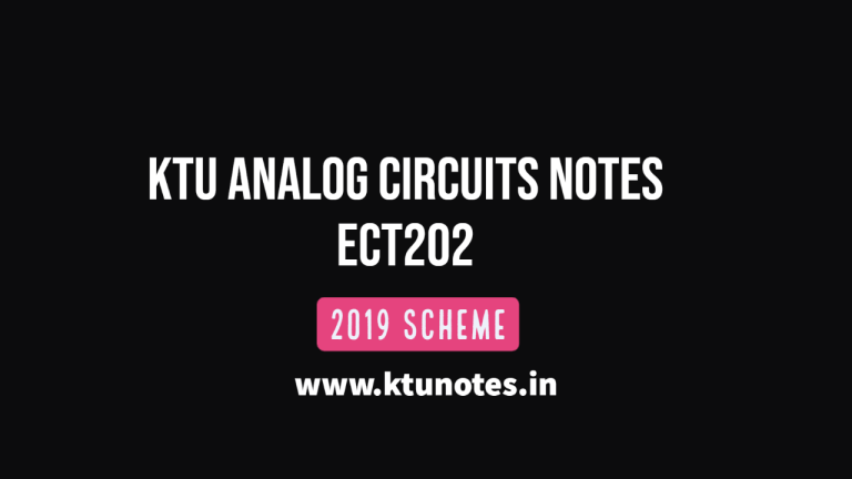 Ktu Analog Circuits Notes Ect202
