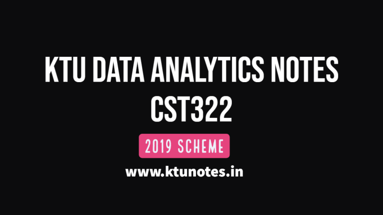KTU Data Analytics Notes | CST322