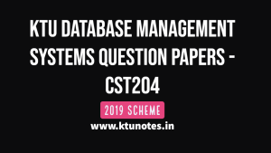 KTU Database Management Systems Question Papers | CST204