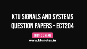 KTU Signals And Systems Question Papers | ECT204