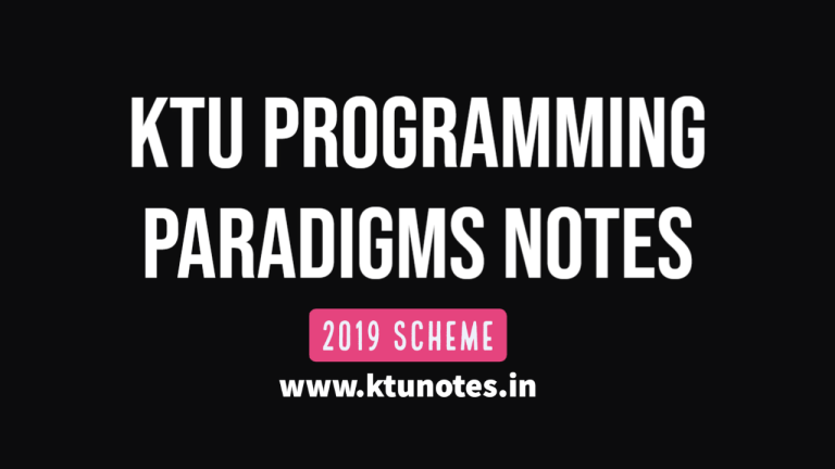 Ktu Programming Paradigms Notes Cst424