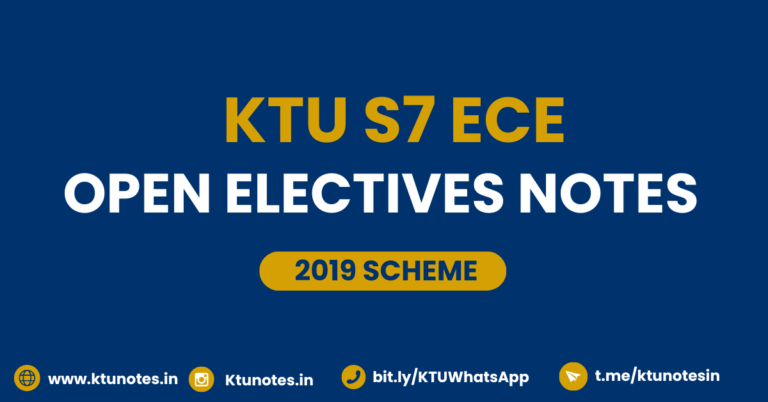 Ktu S7 Ece Open Electives Notes 2019 Scheme