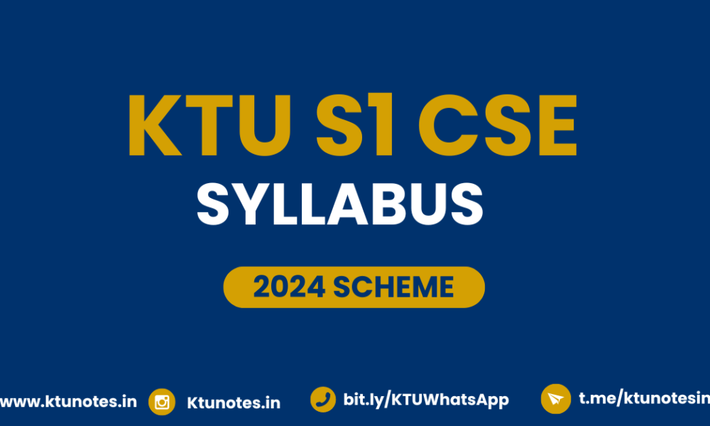 KTU S1 CSE SYLLABUS | 2024 SCHEME