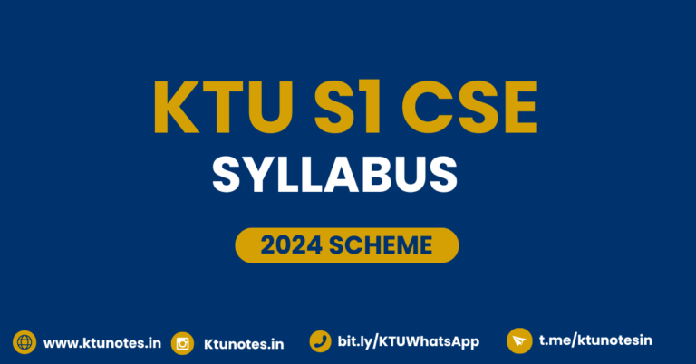 KTU S1 CSE SYLLABUS | 2024 SCHEME