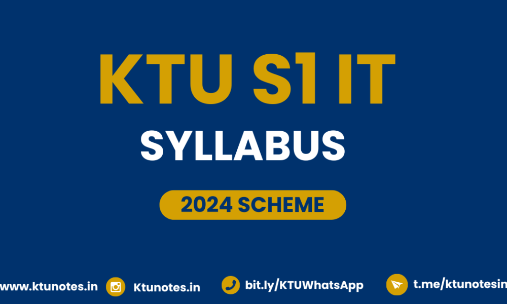 KTU S1 IT SYLLABUS | 2024 SCHEME