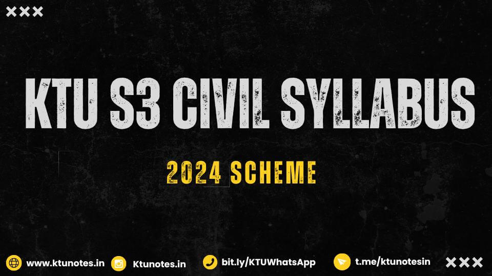 KTU S3 BTECH CIVIL SYLLABUS | 2024 SCHEME